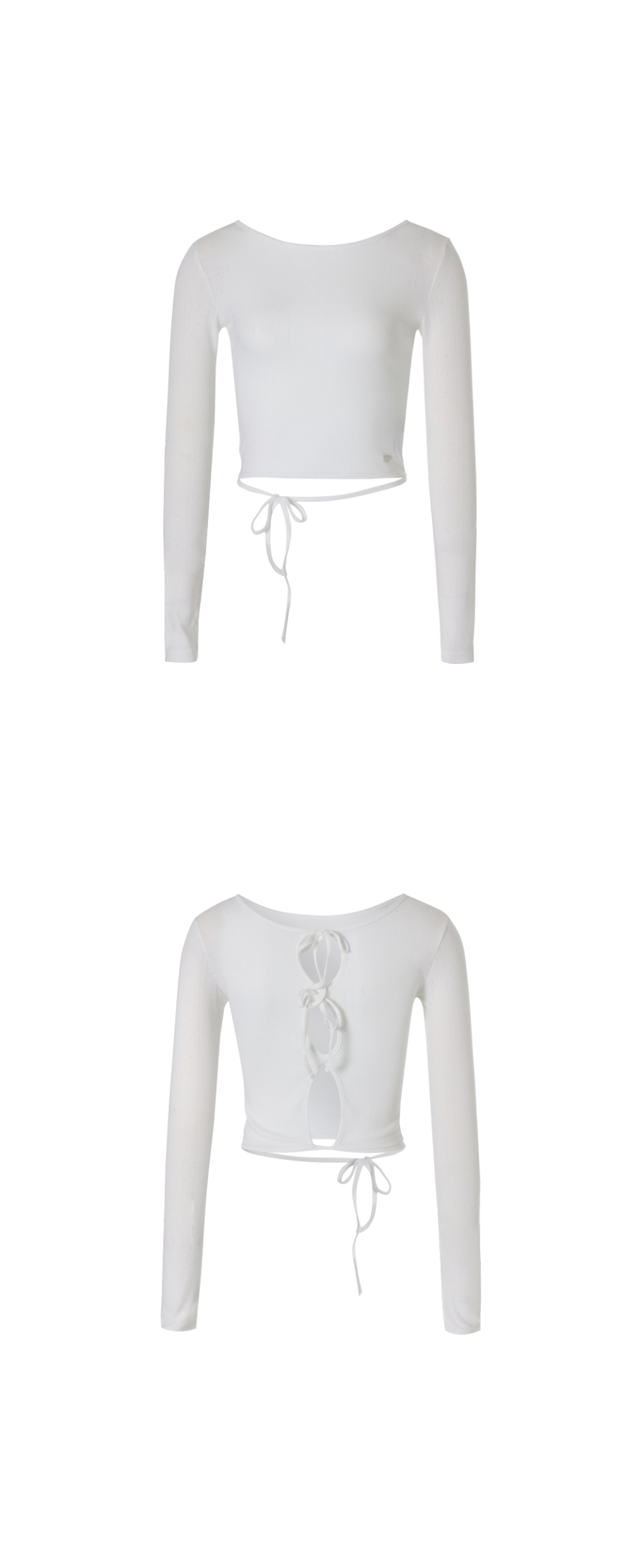 MUSINSA | CRANK Eyelet string crop top_white