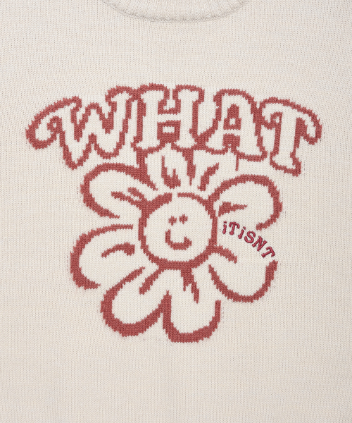 MUSINSA | WACKY WILLY Women's Florilogo Pullover Oatmeal