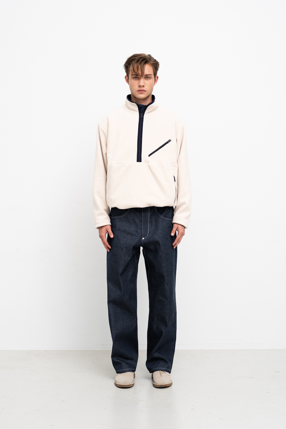 셔터(SHIRTER) REVERSIBLE FLEECE JACKET (IVORY) - 사이즈 & 후기 | 무신사