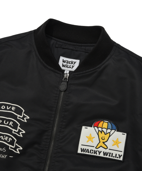 MUSINSA公式 | WACKY WILLY Patchwork MA-1 Black