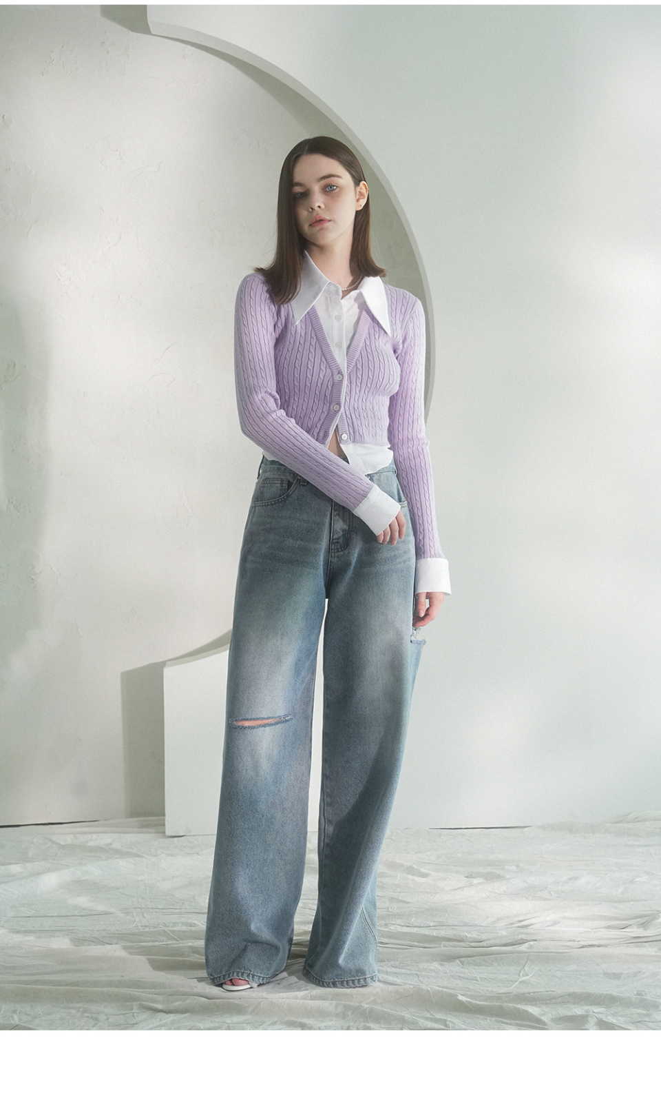 Shirt Layered Cable Cardigan - 5COL - 감도 깊은 취향 셀렉트샵 29CM