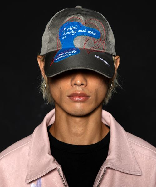 MUSINSA | GLACK GC042 Love Poet Glossy Nylon Ball Cap (GRAY)