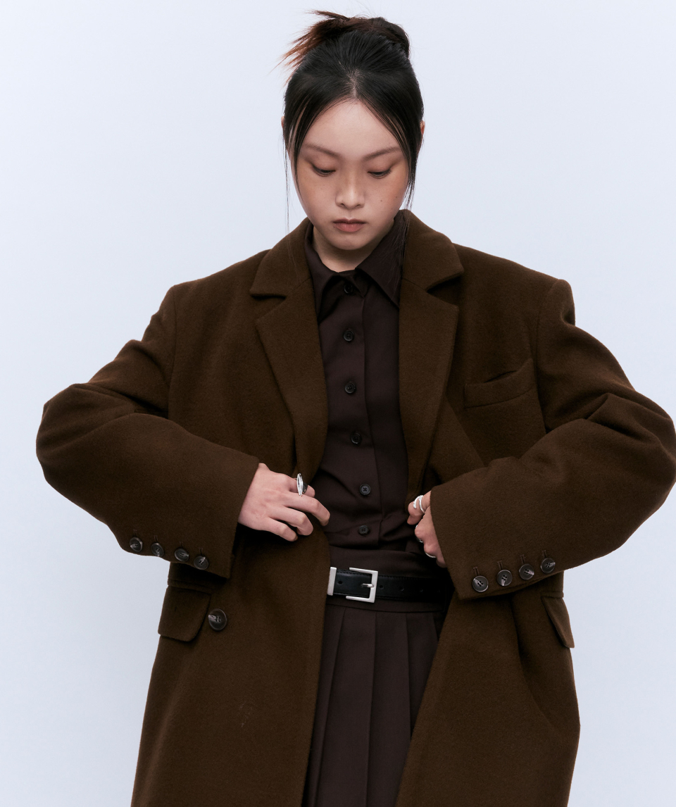MUSINSA公式 | YUJI VIRGIN WOOL COAT BROWN