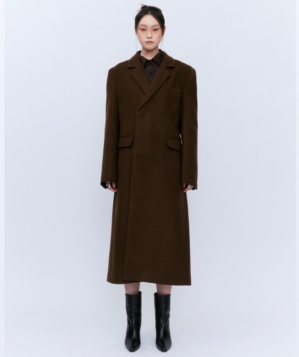 MUSINSA公式 | YUJI VIRGIN WOOL COAT BROWN