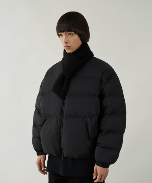 MUSINSA | LAFUDGESTORE Duckdown minimal puffer short padding_Black