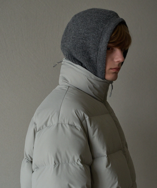 MUSINSA | LAFUDGESTORE Duckdown minimal puffer short padding_Soft Gray