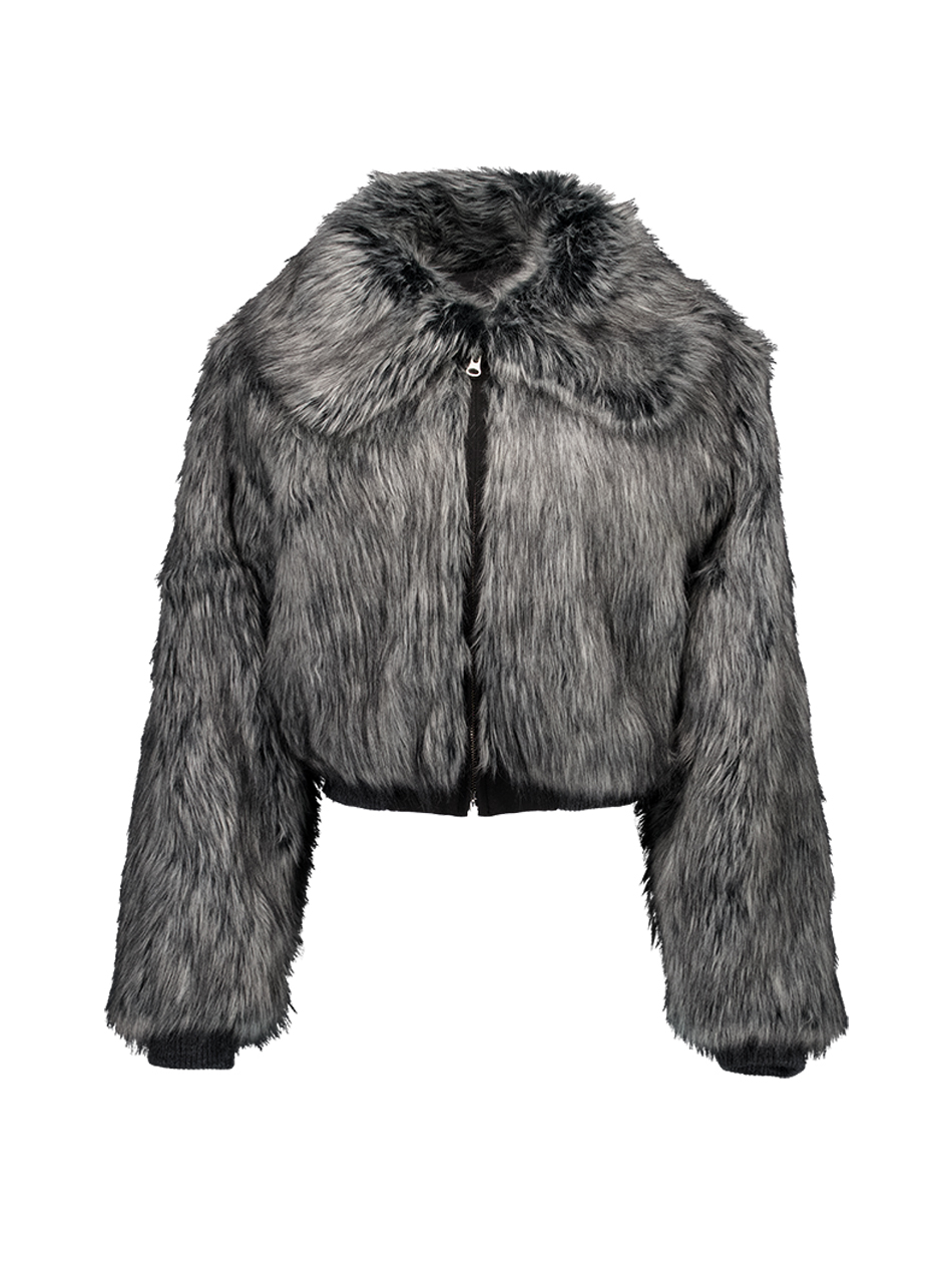셋업이엑스이(SETUP-EXE) FUR SHORT JACKET / CHARCOAL - 사이즈 & 후기 | 무신사