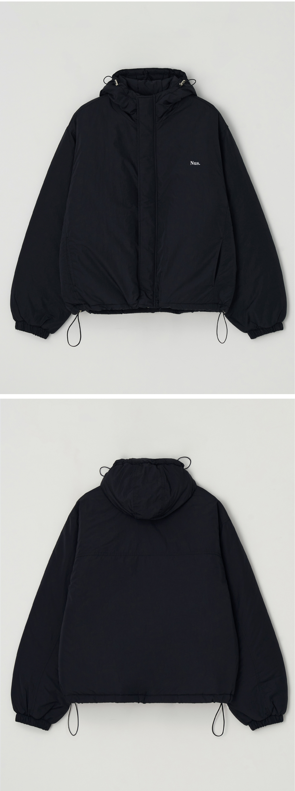 너스(NUS) YEI Logo Hood Padding Jacket (black) - 사이즈 & 후기 | 무신사