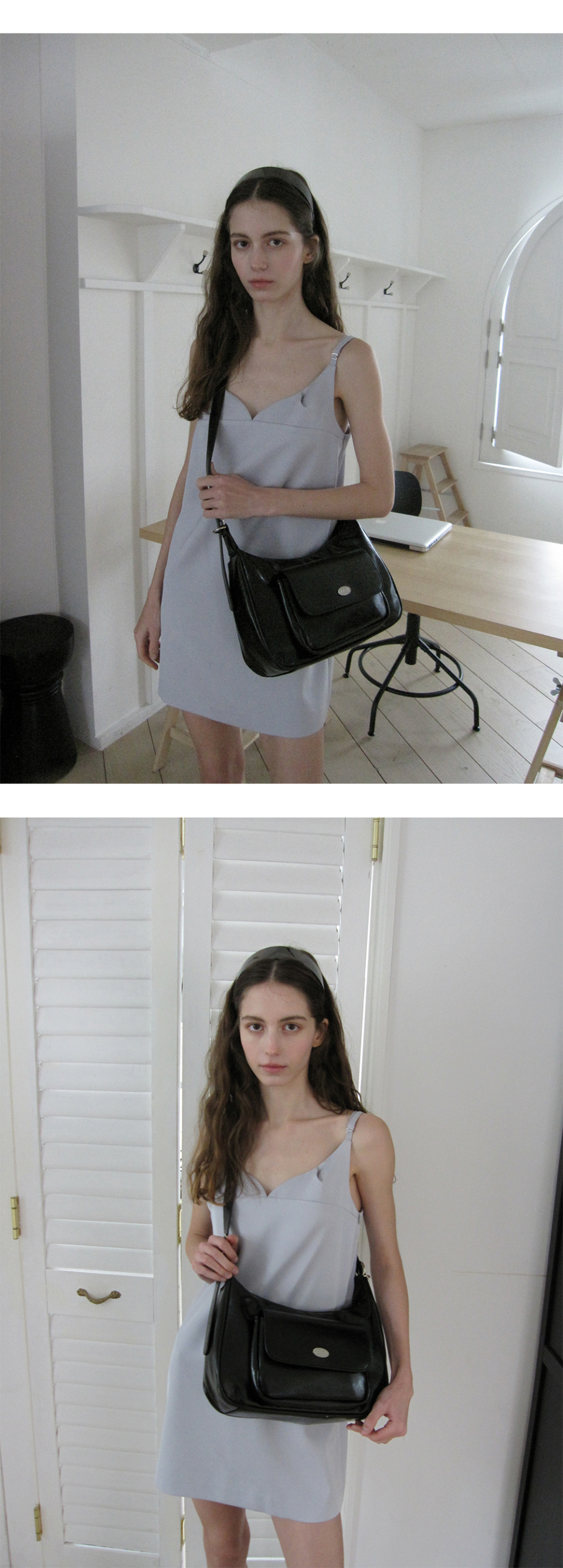 MUSINSA公式 | DUMARO Pope Two Way Crossbody Bag / Black