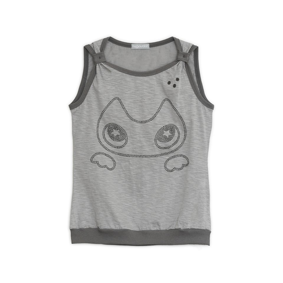MUSINSA | HUG YOUR SKIN Hugging Hotfix Sleeveless (Gray)