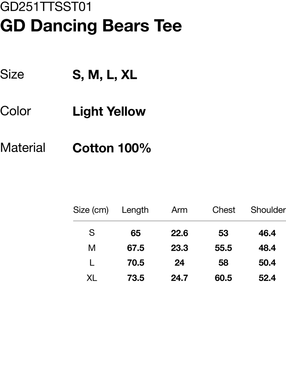 GD Dancing Bears Tee Light Yellow - 감도 깊은 취향 셀렉트샵 29CM