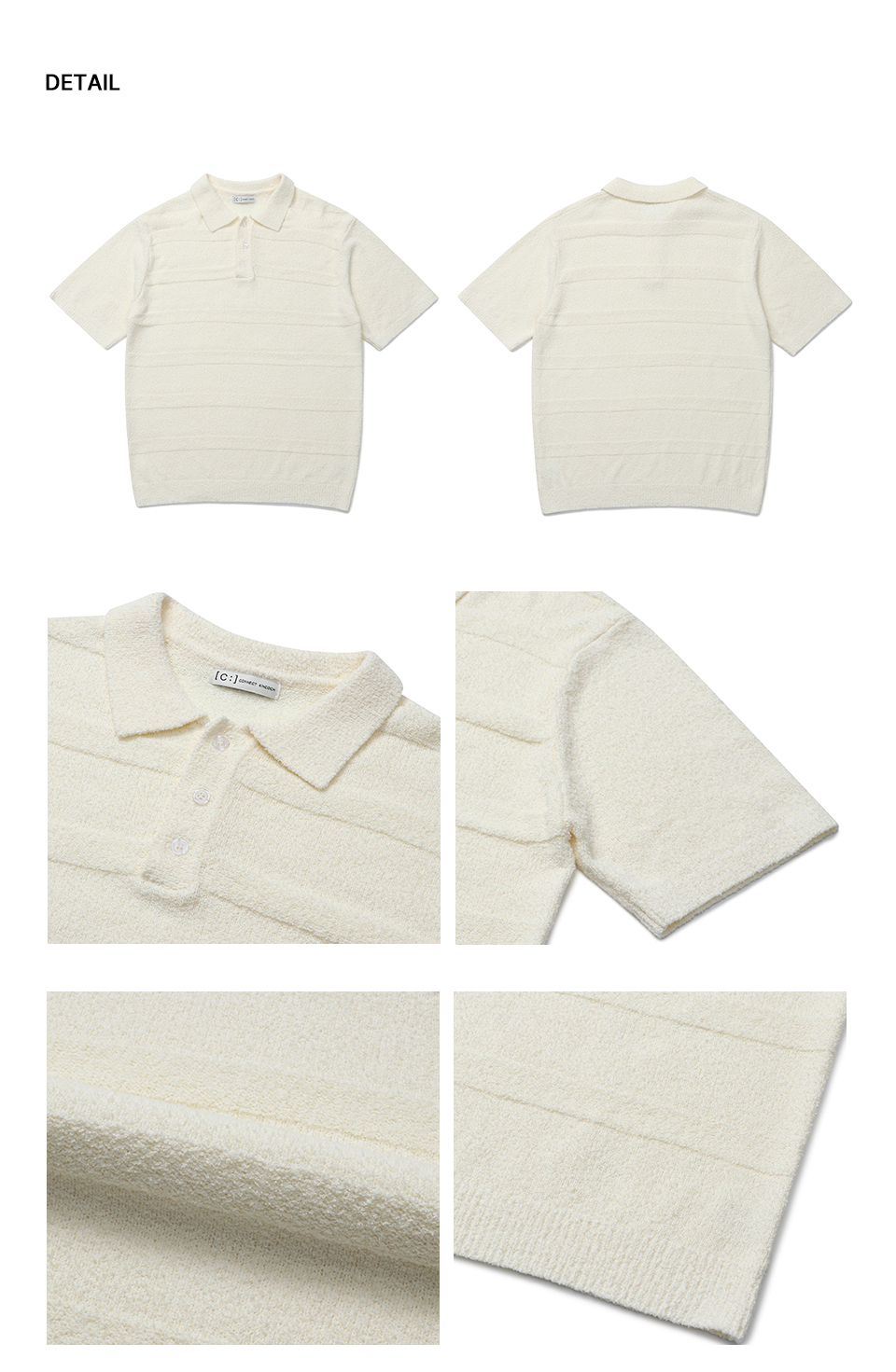 MUSINSA | CONNECT KINLOCH Terry Button Collar Short Sleeve Knit (Light ...