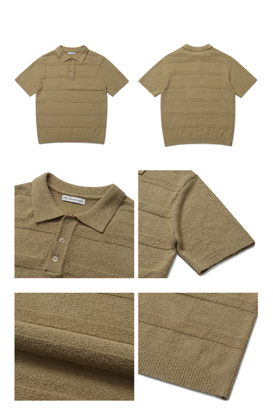 MUSINSA | CONNECT KINLOCH Terry Button Collar Short Sleeve Knit (Light ...