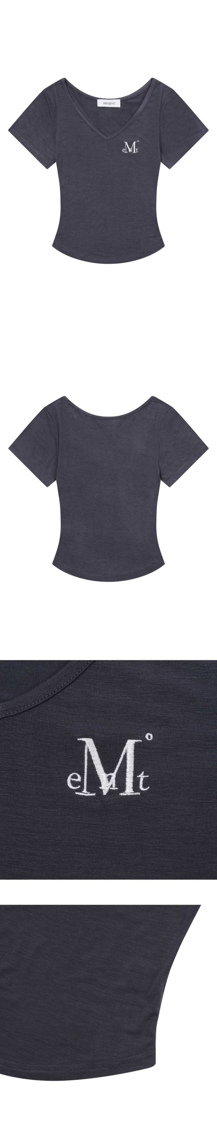 MUSINSA公式 | MUCENT Onyx See-Through Signature Logo V-Neck Crop Short ...