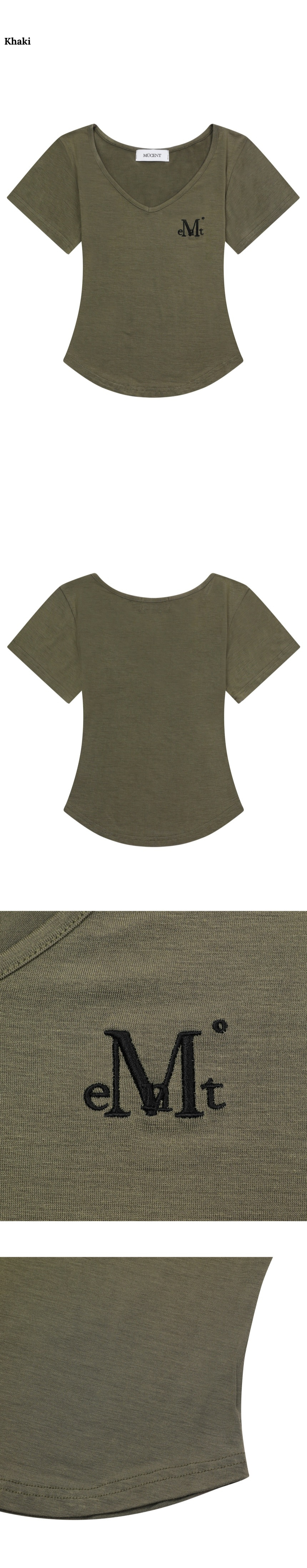 MUSINSA公式 | MUCENT Onyx See-Through Signature Logo V-Neck Crop Short ...