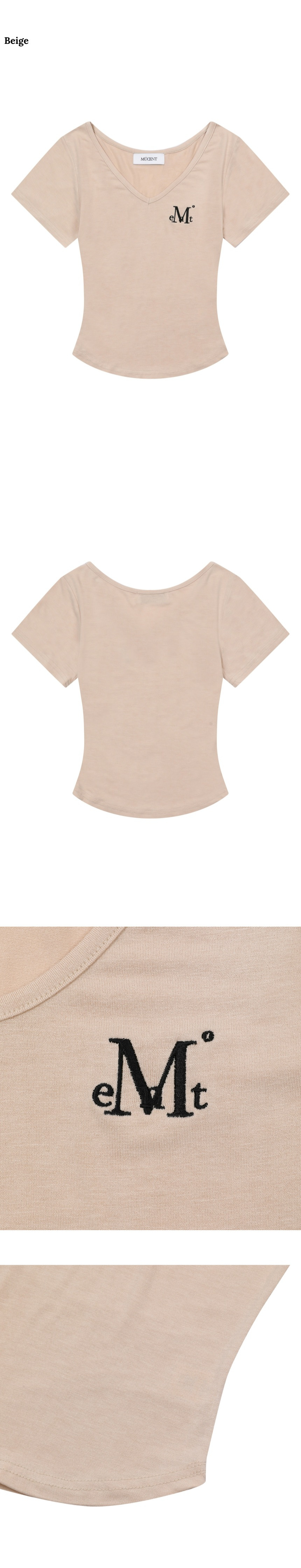 MUSINSA公式 | MUCENT Onyx See-Through Signature Logo V-Neck Crop Short ...