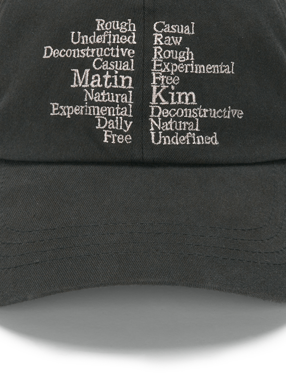 MUSINSA公式 | MATIN KIM KEYWORD LETTERING BALL CAP IN CHARCOAL
