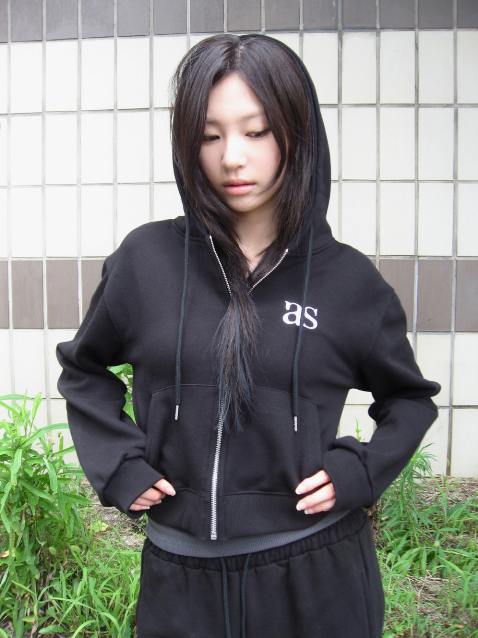 MUSINSA公式 | ASON BASIC TRAINING HOOD ZIP-UP / BLACK
