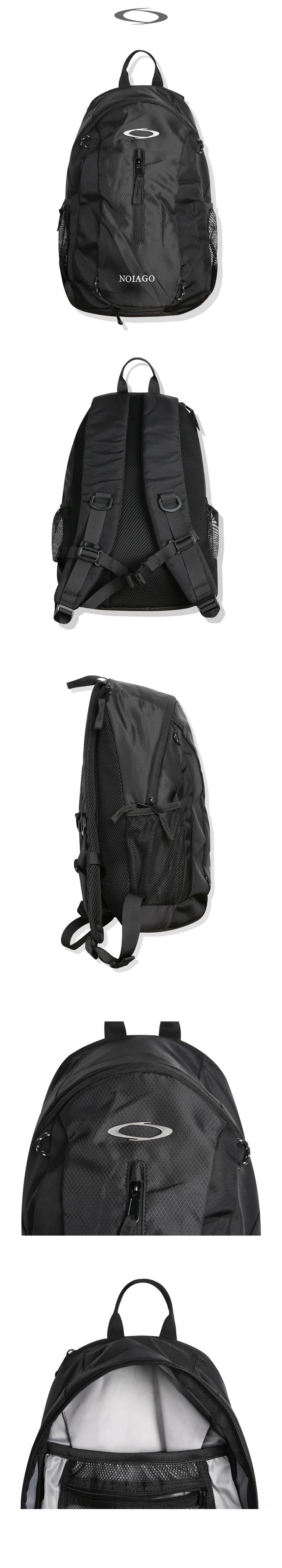 MUSINSA | NOIAGO NOI1090 Multi-logo backpack (black)