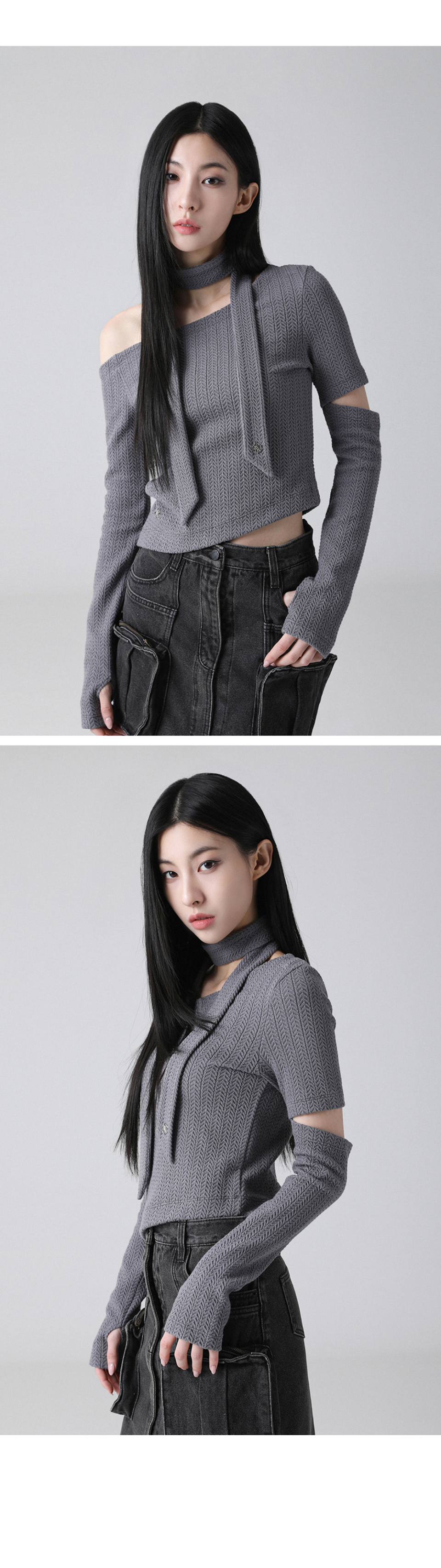 어반드레스(AVANDRESS) Bonnie Off-shoulder Scarf T-shirt - 5COL - 사이즈 & 후기 | 무신사