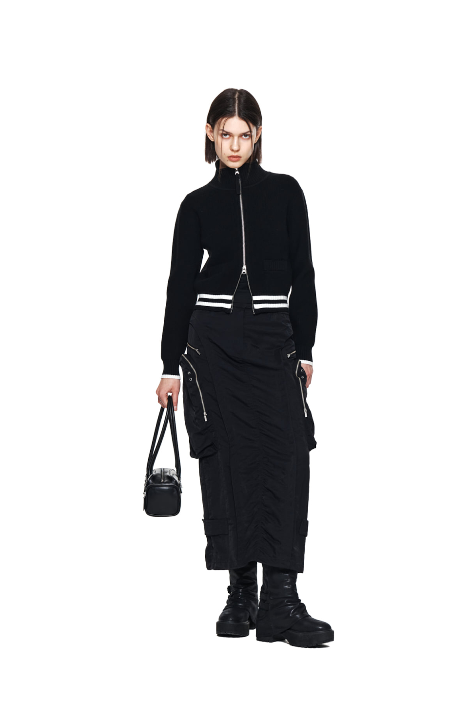 MUSINSA公式 | MATIN KIM SPELL POINT STRIPE WOOL BLENDED KNIT CARDIGAN IN ...