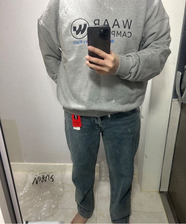 MUSINSA | WAAR T1004 M Campaign Sweatshirt_Navy