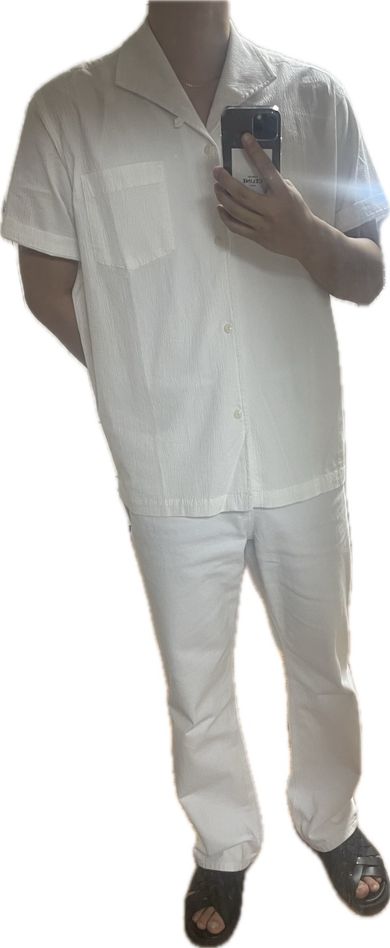 MUSINSA | OUTSTANDING ITALIAN OPEN COLLAR HALF SHIRT_OFF WHITE