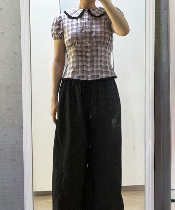 MUSINSA公式 | LARTIGENT L15 CHECK PUFF SHIRT(PINK)