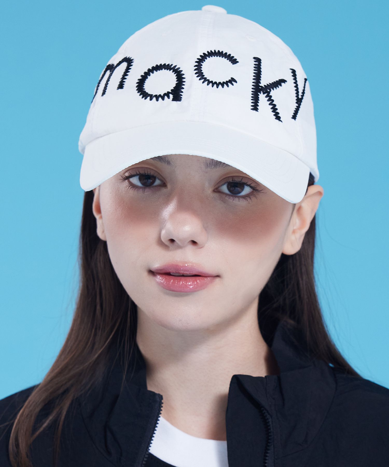 MUSINSA | MACKY Breeze Logo Ball Cap White