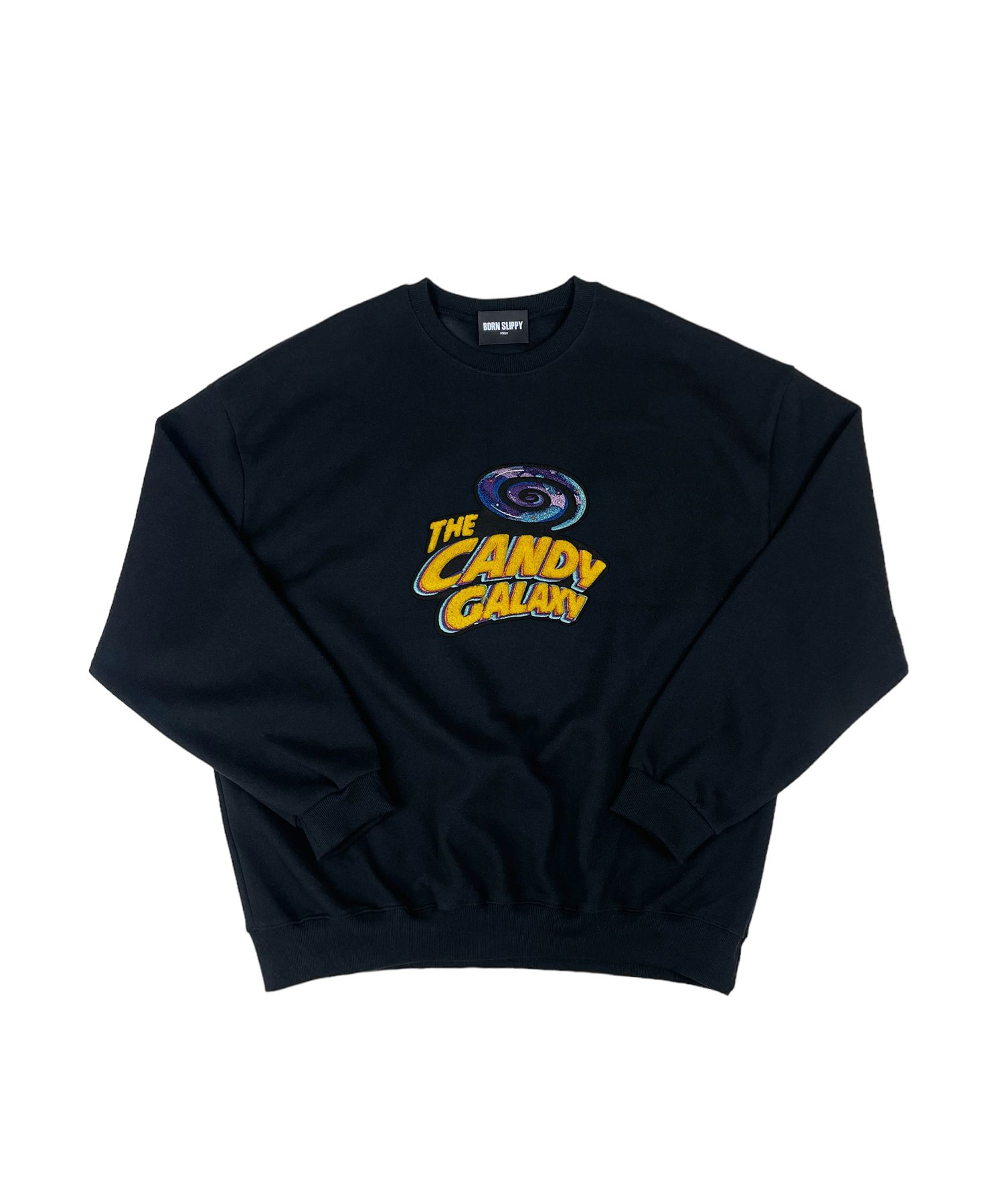 MUSINSA | BORN SLIPPY Candy Galaxy Sweatshirts (Black)