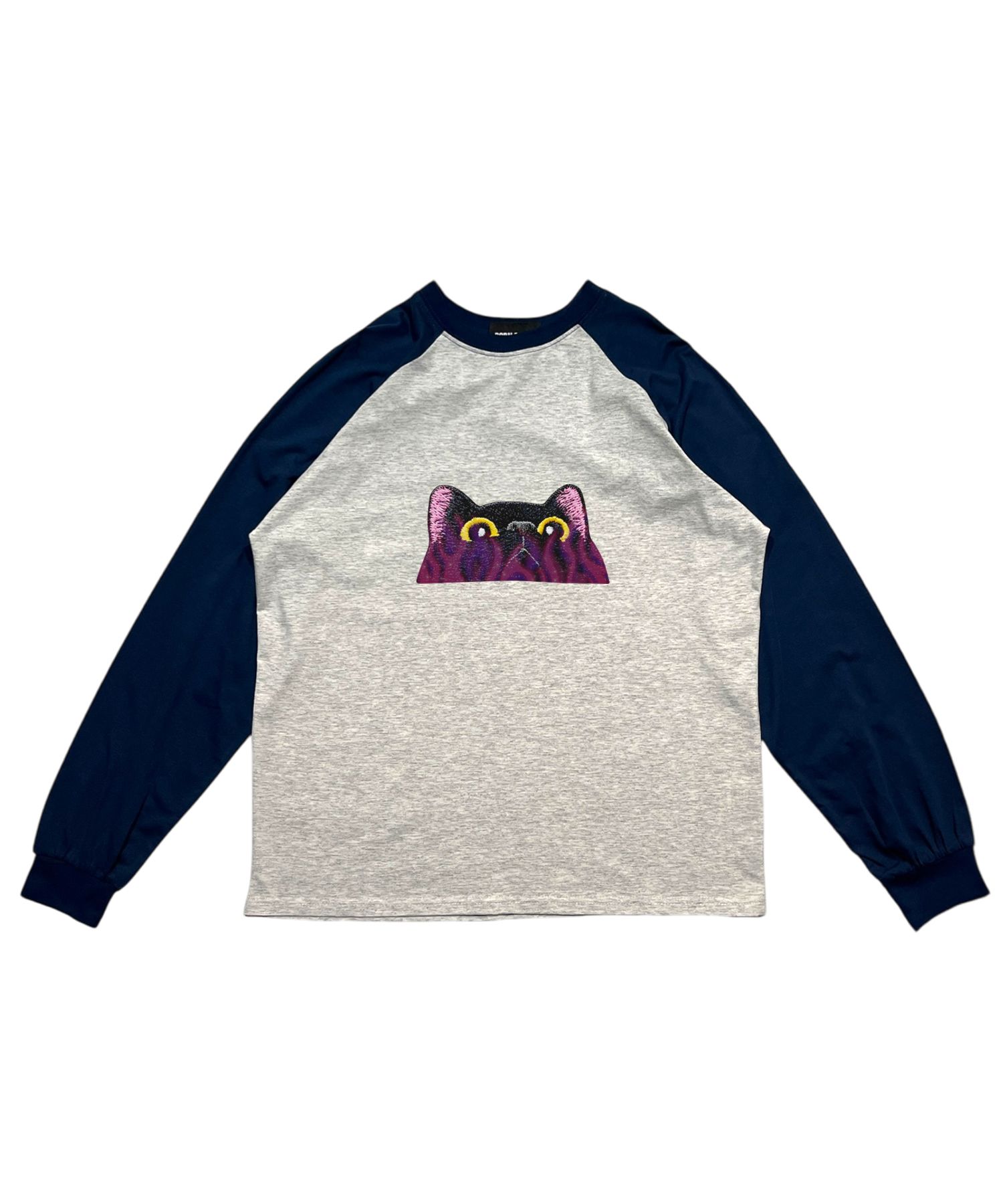 MUSINSA | BORN SLIPPY Meow Raglan Long Sleeve T-shirt (Blue)