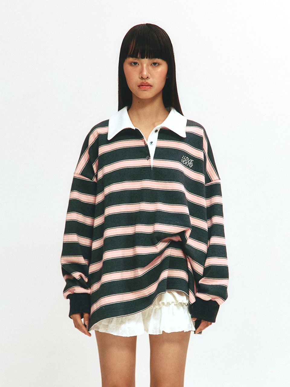 MUSINSA | ASURA LOVE CAT RUGBY T (GREY)