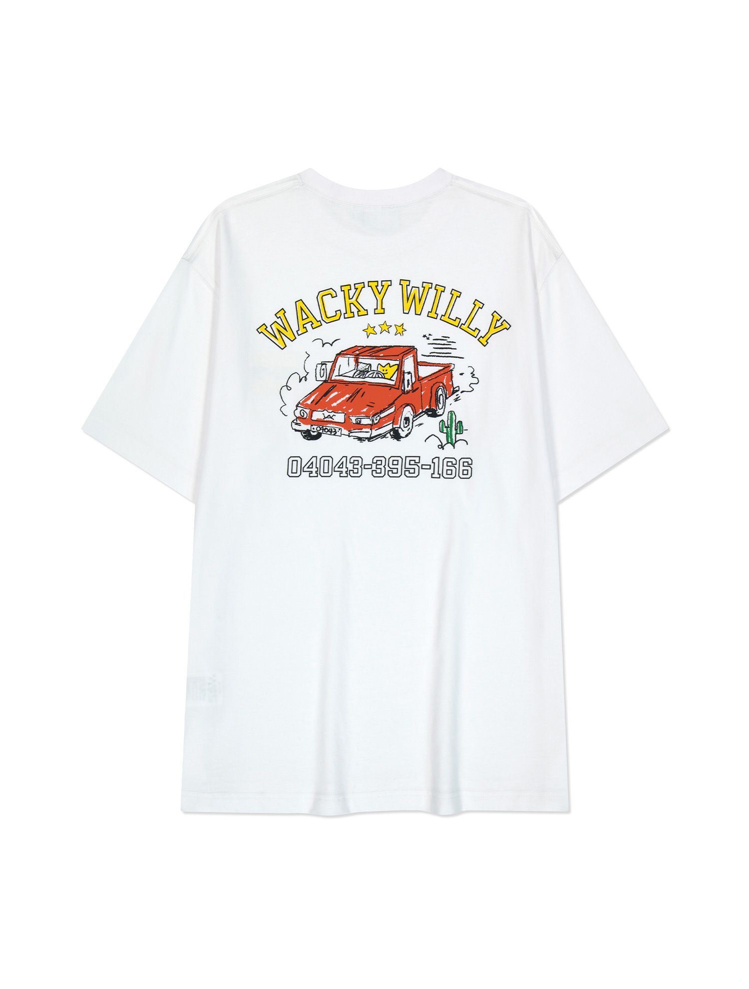 MUSINSA | WACKY WILLY Kiki Driving Graphic Short Sleeve T-Shirt White
