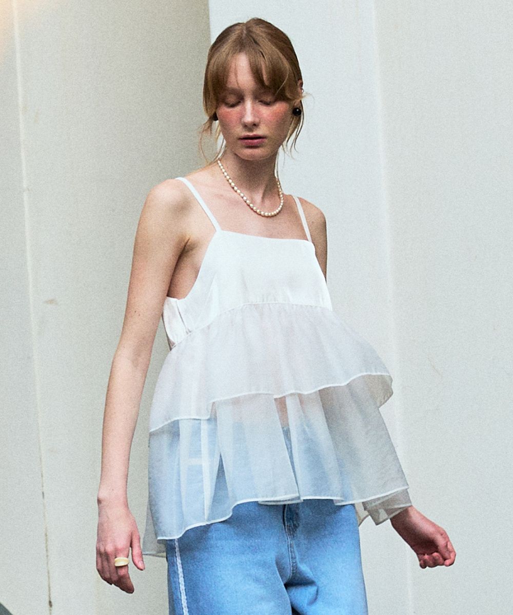 MUSINSA | COQUET Satin Mini Bustier Frill Ops White