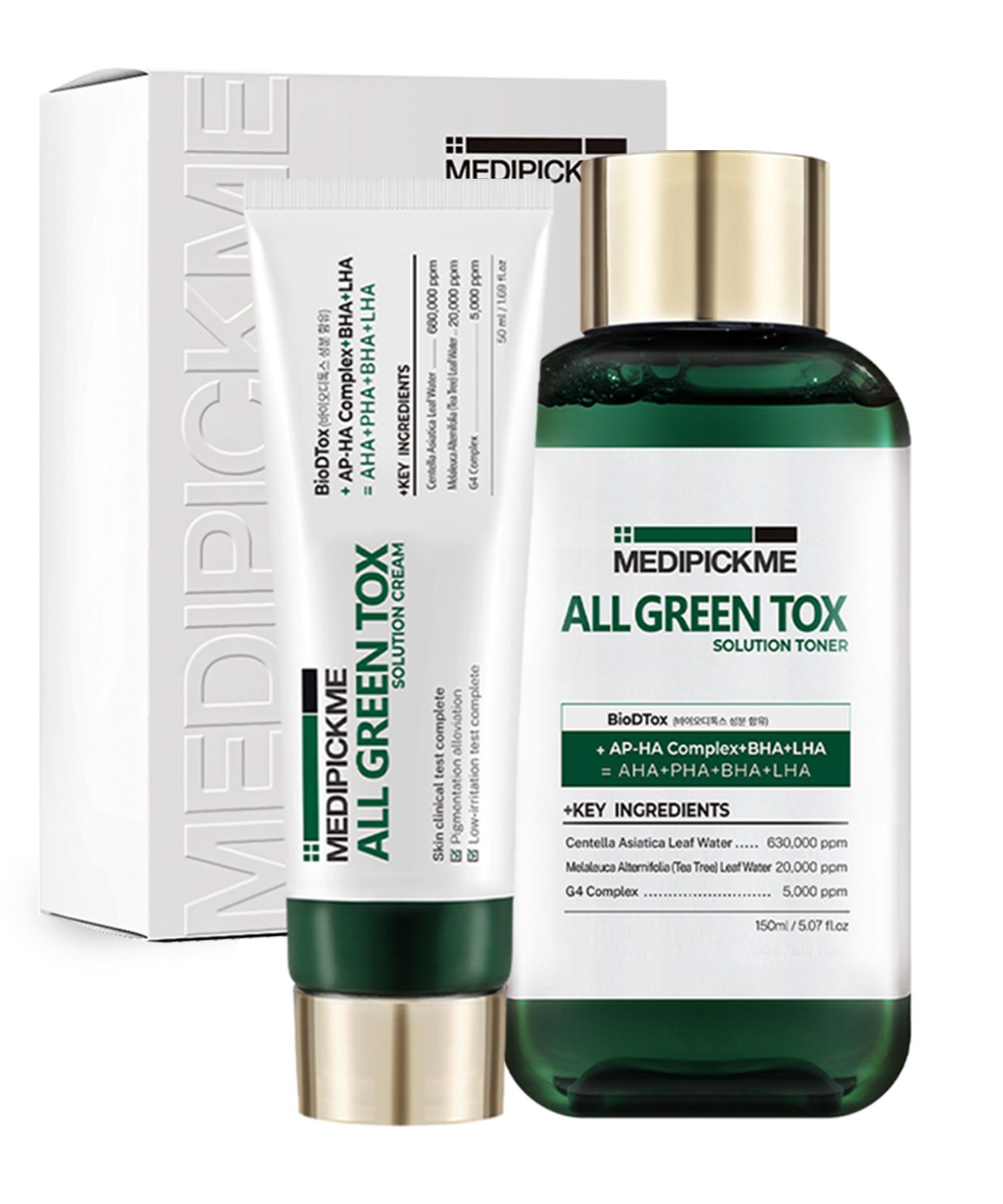 MUSINSA | MEDIPICKME All Green Tox Cica Solution 2-piece set for ...