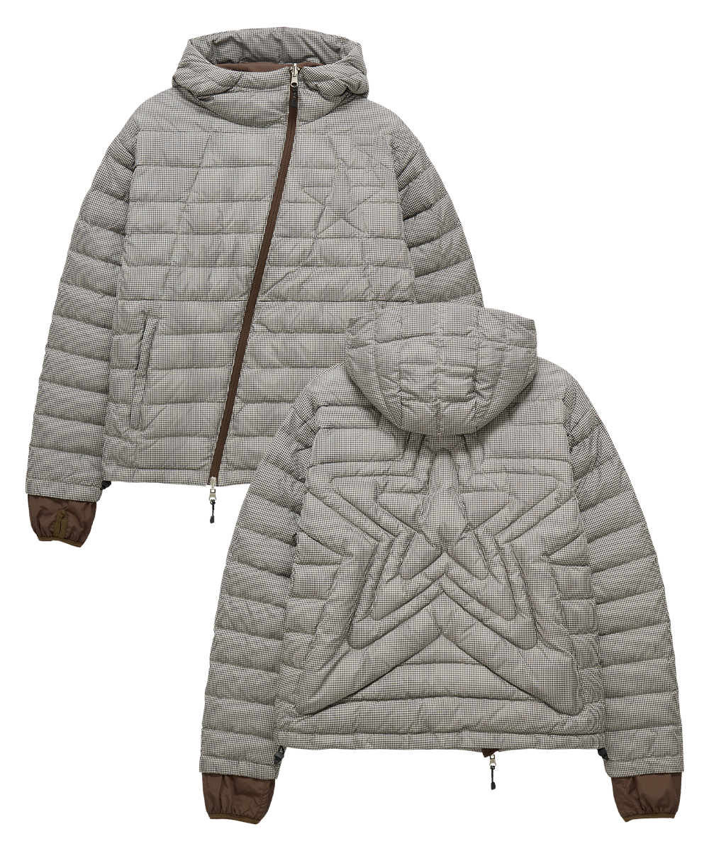MUSINSA | DANDEL DD star quilting light down jacket (CHK BEIGE)