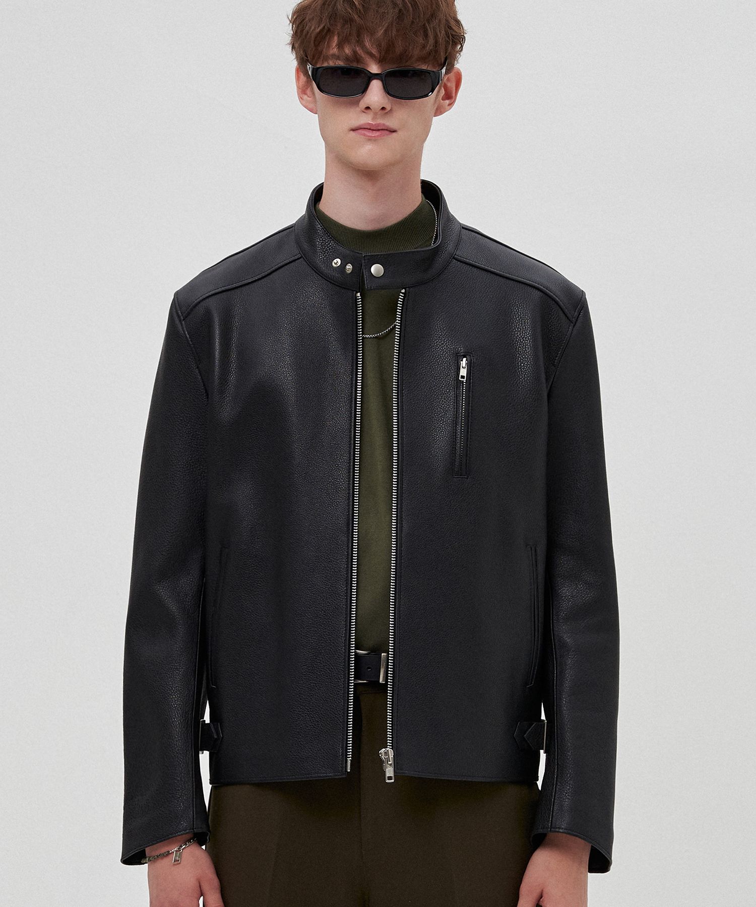 MUSINSA | DOFFJASON Cowhide china collar jacket