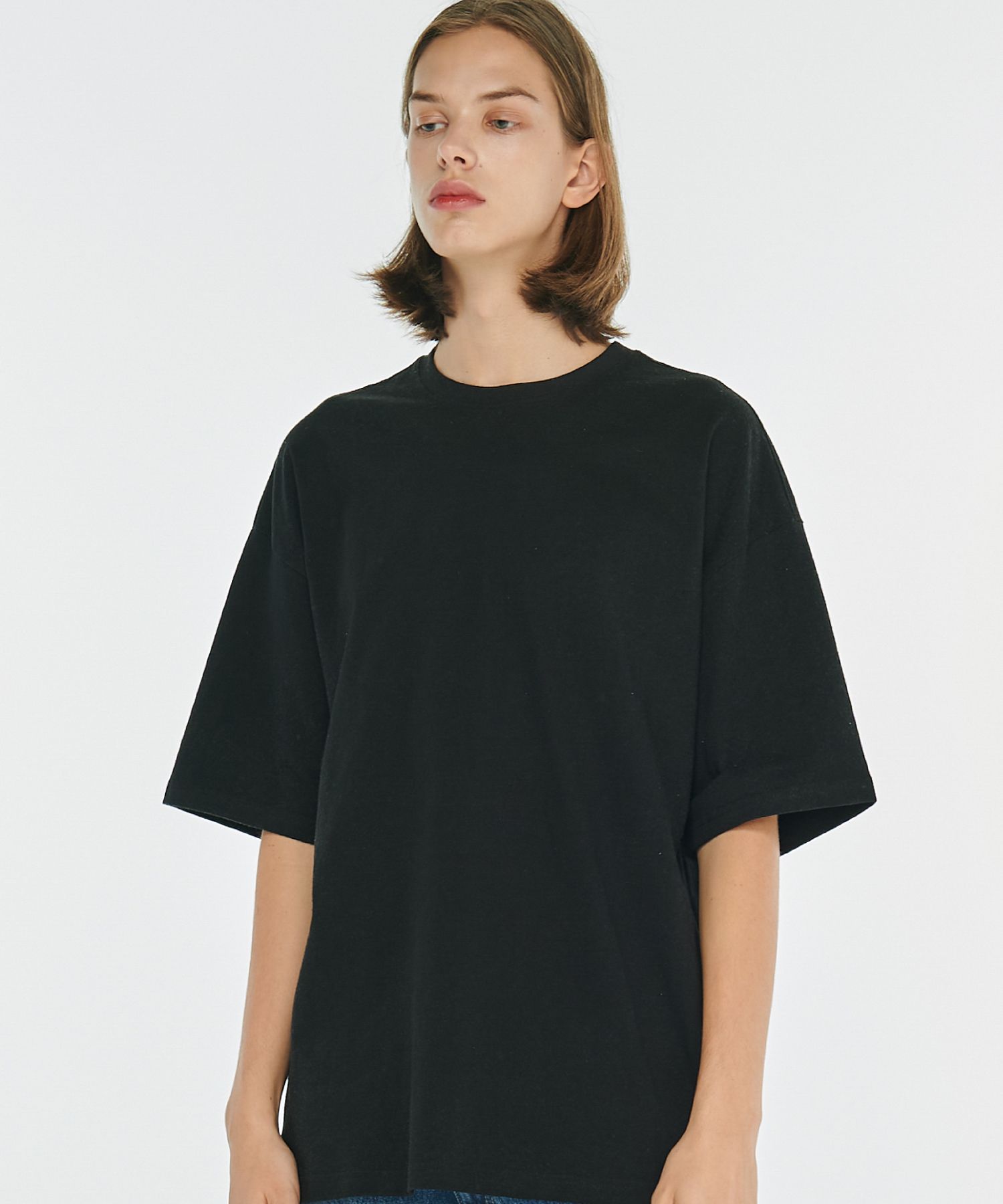 MUSINSA | CPGN STUDIO HEAVY OVERSIZED BLACK PLAIN SHORT SLEEVE