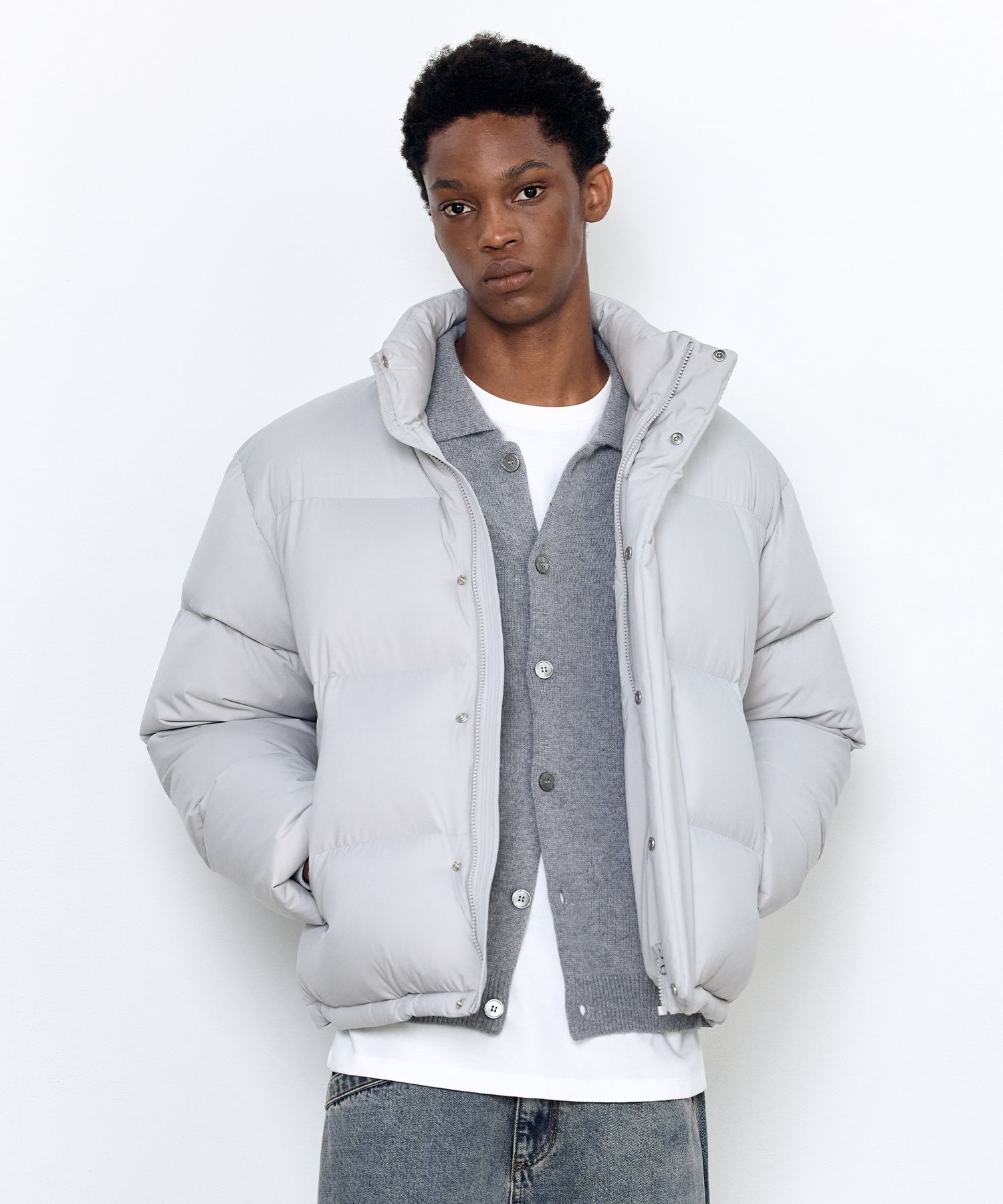 MUSINSA | INSILENCE Essential Down Jacket GREY