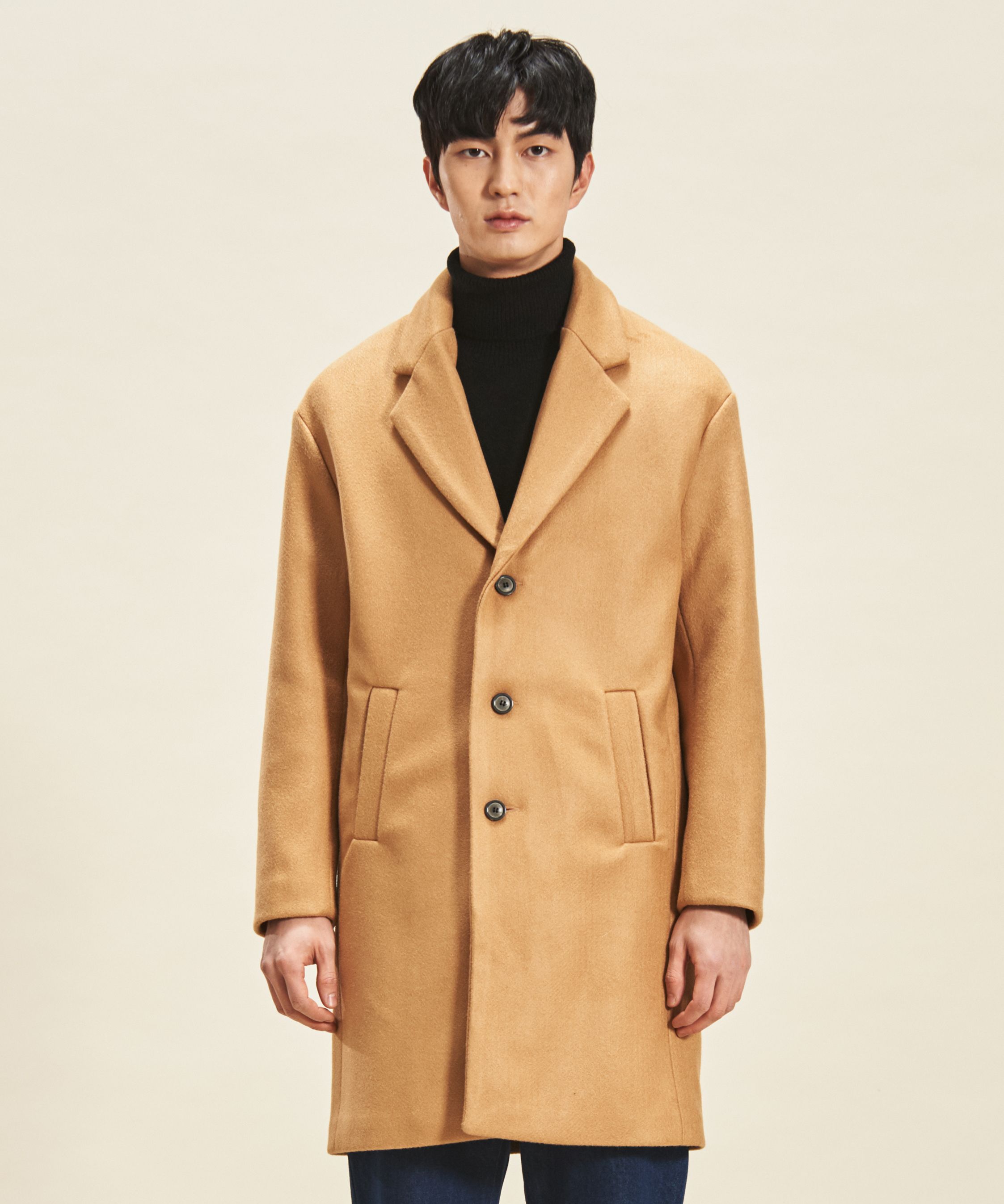 MUSINSA | TRIP LE SENS Thinsulate 3 Button Wool Coat BEIGE