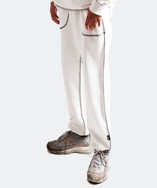 MUSINSA | RESPECT Heavyweight reverse stitch jogger pants (white)