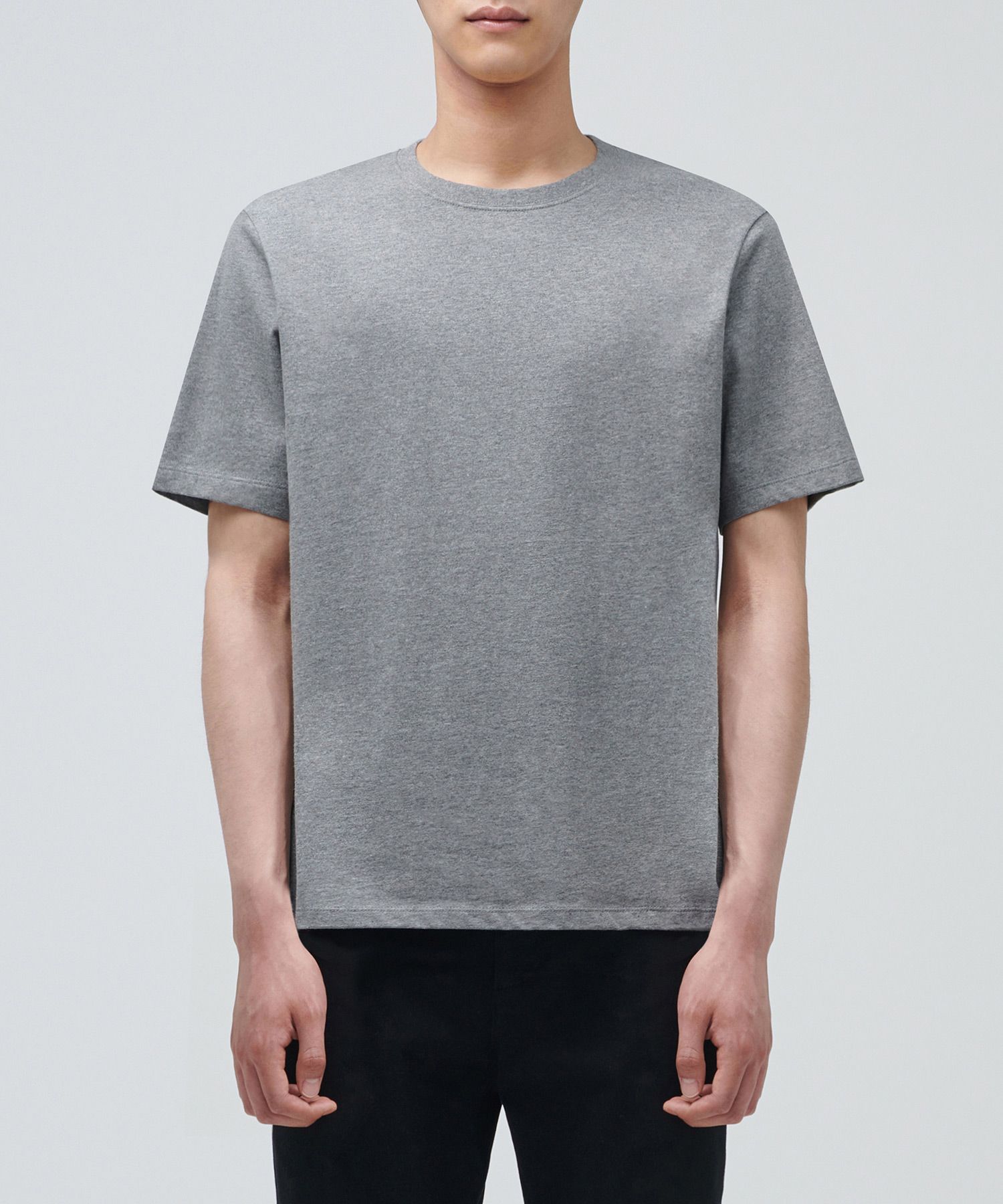 MUSINSA | MUSINSA STANDARD Basic Crew Neck T-Shirt [Melange Gray]