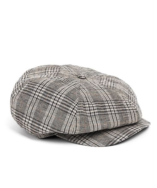 MUSINSA | WILD BRICKS BPG CHECK NEWSBOY CAP (grey)
