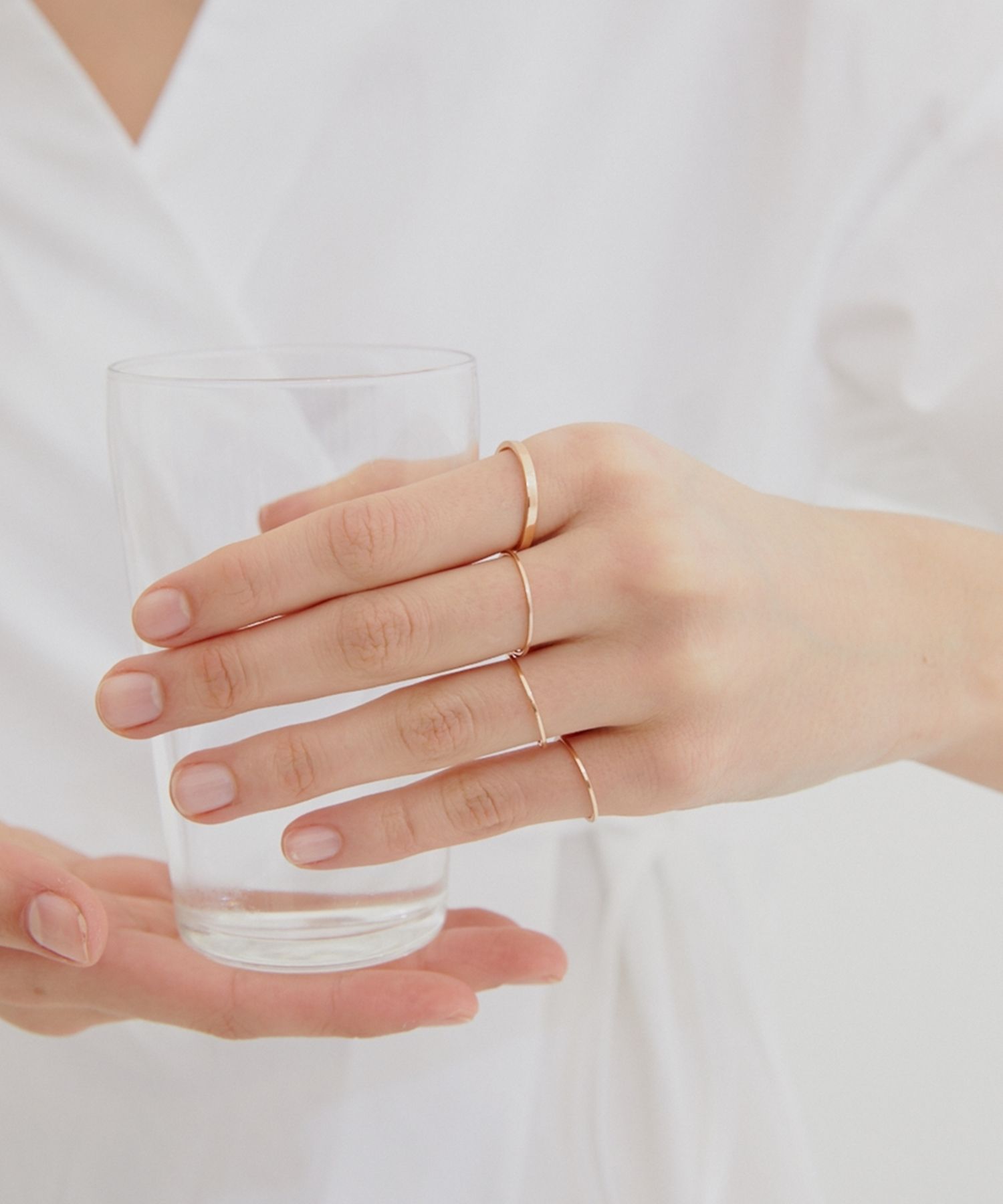 MUSINSA | LOVE ME MONSTER [Surgical_4 Set] Tiny Rosegold Surgical Rings