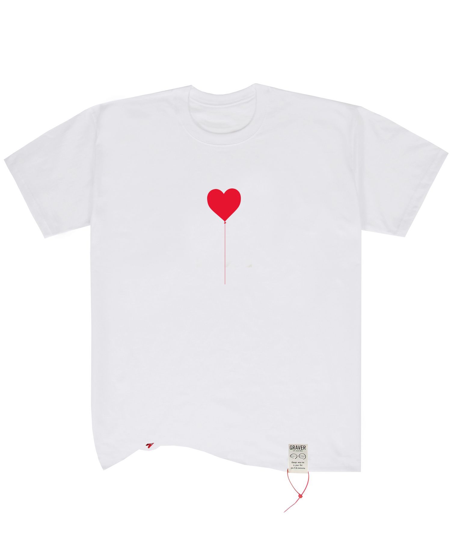 MUSINSA公式 | GRAVER [UNISEX] HEART BALLOON TONGS PRINTED SHORT SLEEVE T ...