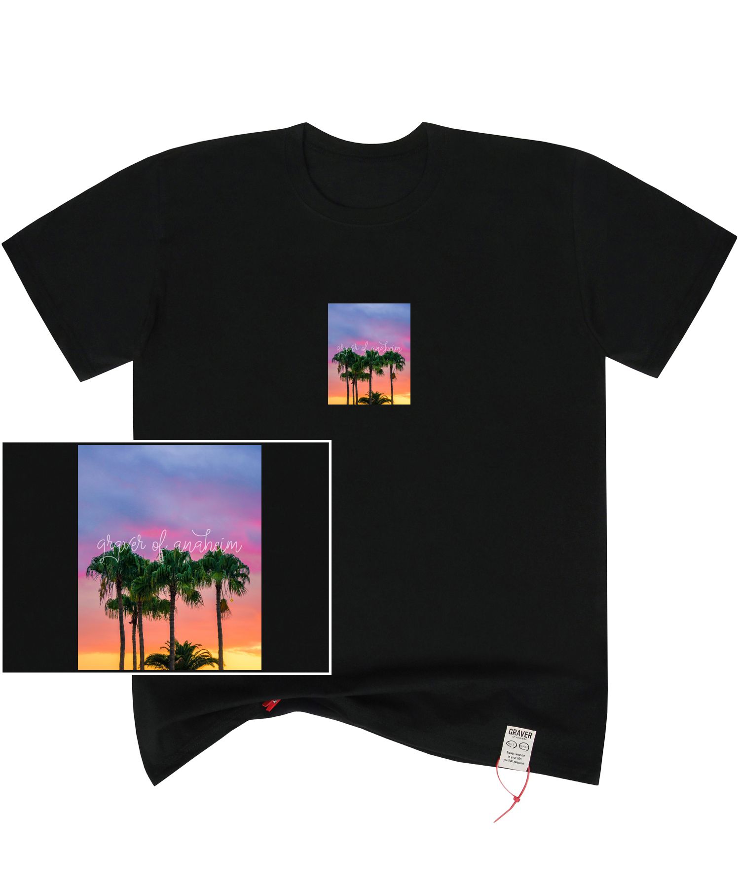 MUSINSA | GRAVER [UNISEX] PALM TREE TONGS PRINTED SHORT SLEEVE T-SHIRT ...