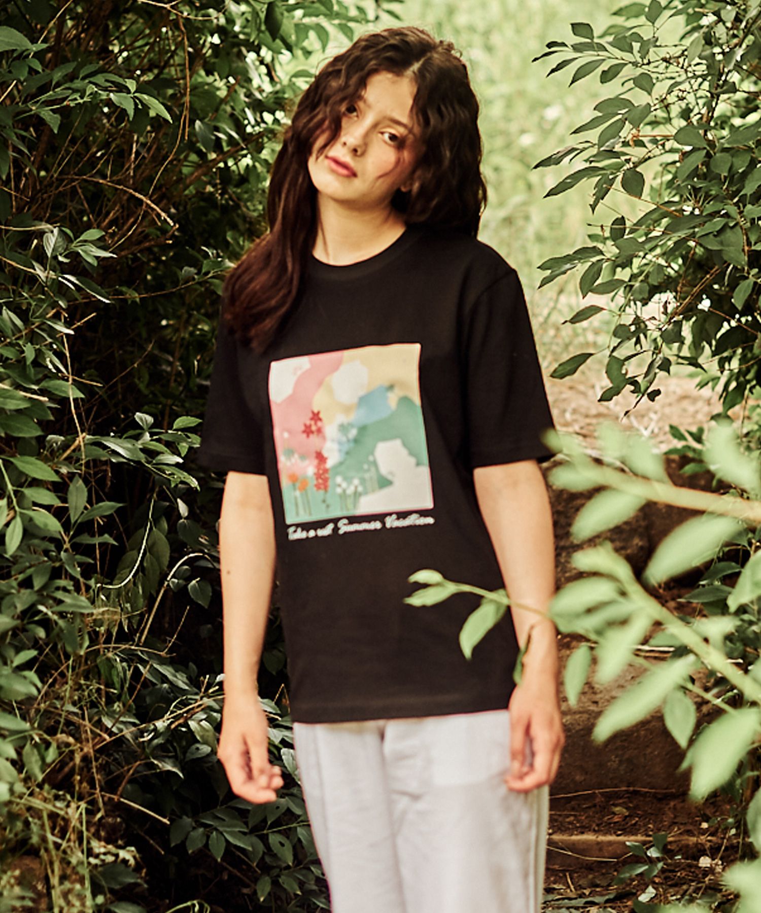 MUSINSA | CAMINO Flower T-shirt (black)