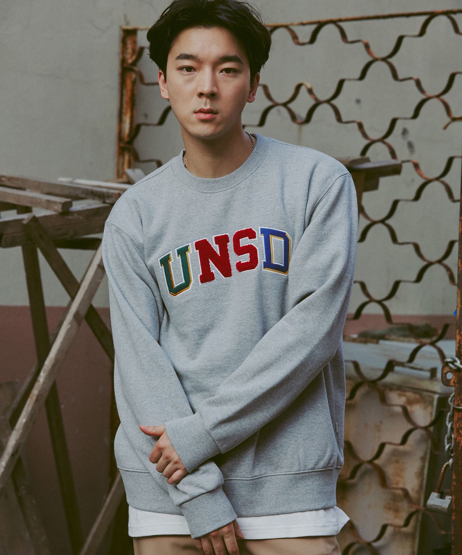 MUSINSA | GOODHOBBYCLUB UNSD University Sweatshirt_Multi Logo