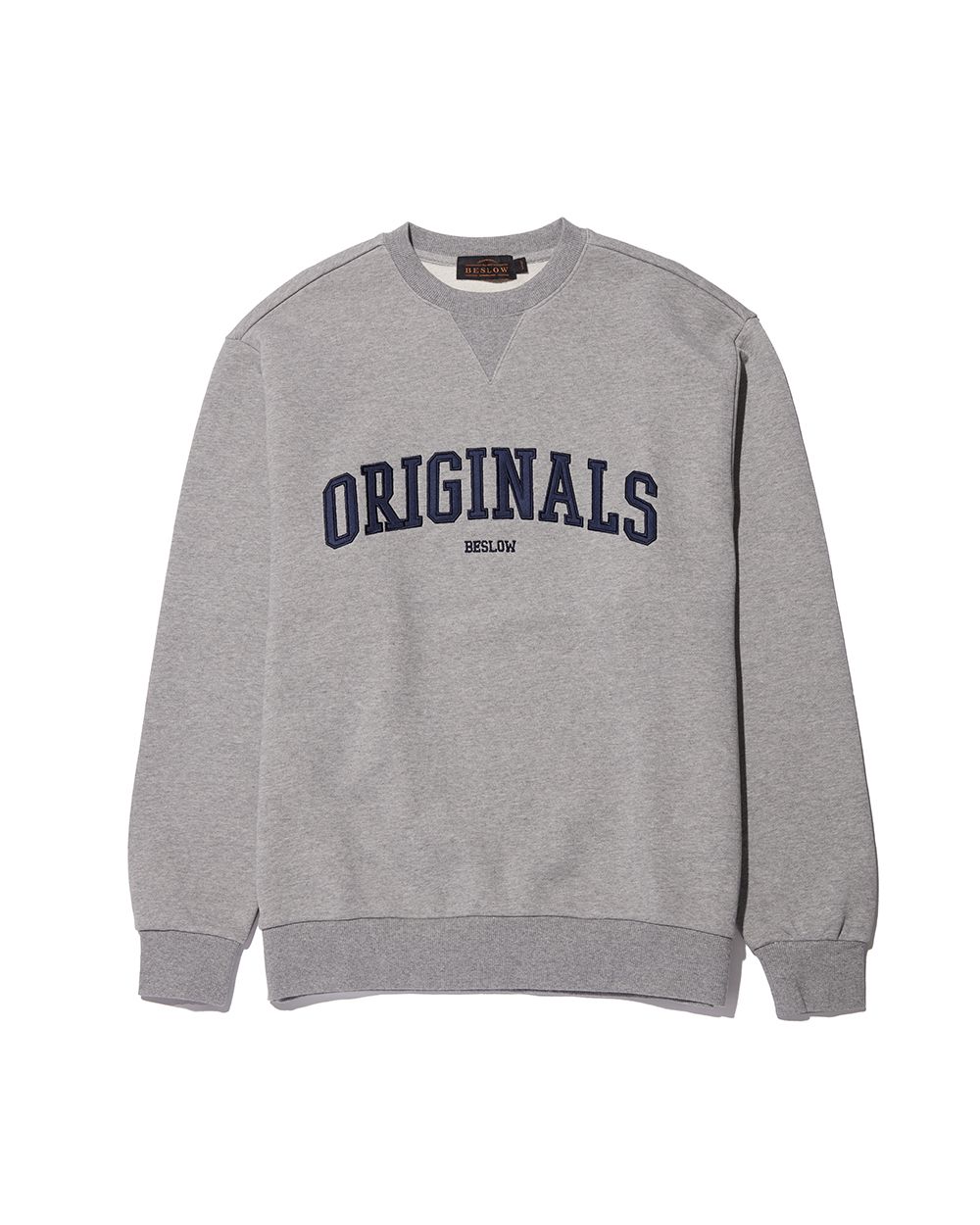 MUSINSA | BESLOW [ORIGINALS] ARC LOGO SWEATSHIRT_MELANGE GREY