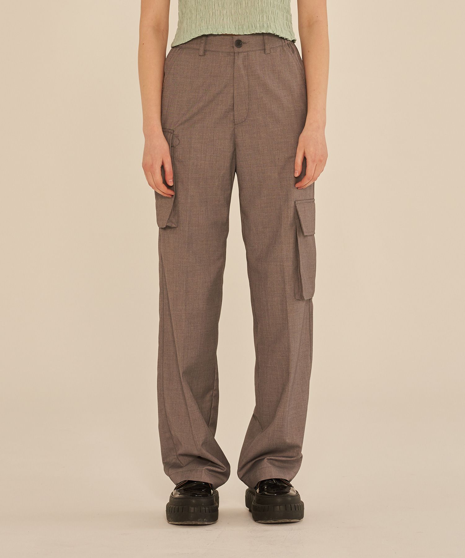 MUSINSA | 13MONTH TWO POCKET CARGO BANDING PANTS (GRAY)